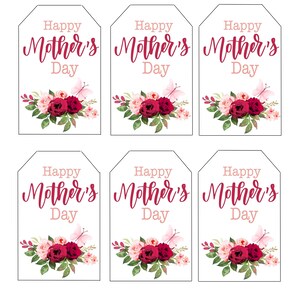 Mothers Day Gift Tags, Printable Mothers Day Treat Tags, Mothers Day ...