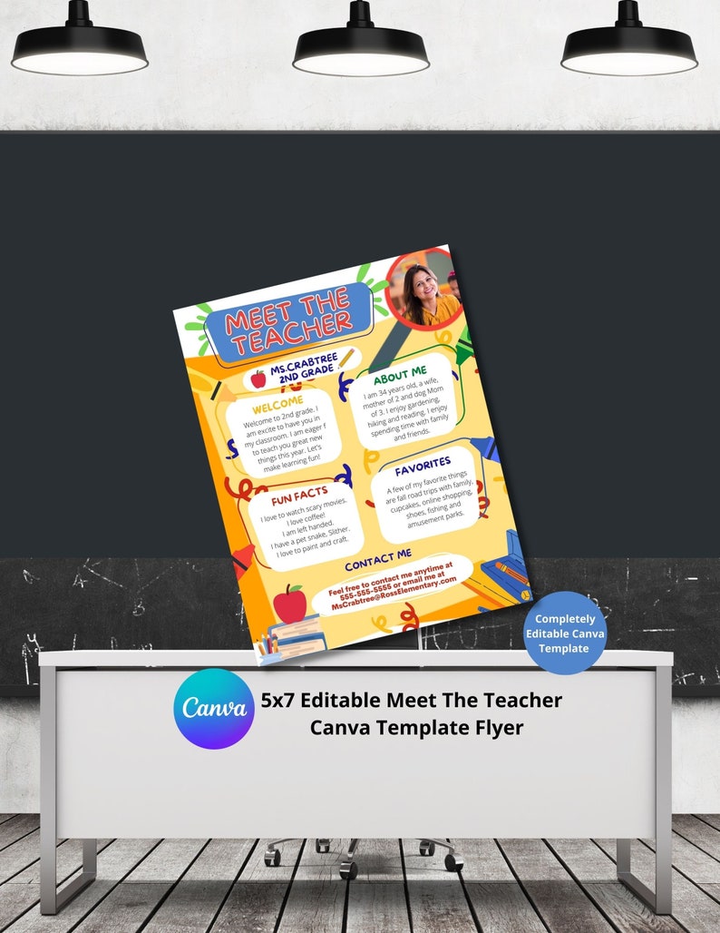 Meet the Teacher Template PTO PTA Flyer Editable Teacher - Etsy