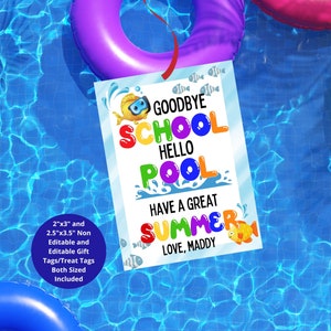 Summer Gift Tag, End of School Year Tag, Editable Summer Tag, Editable ...