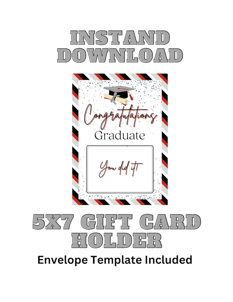 Printable Graduation Gift Card Holder, Congrats Grad (PDF) - Etsy