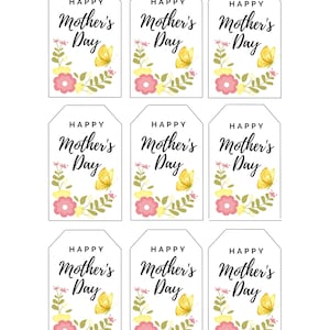 Mothers Day Gift Tags, Printable Mothers Day Treat Tags, Mothers Day ...