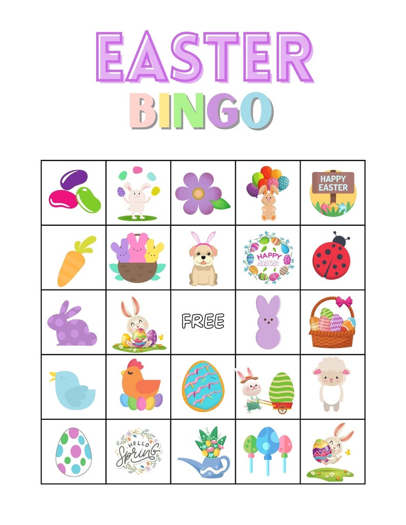 Easter Bingo Classroom Bingo Printable Bingo Cards Easter - Etsy