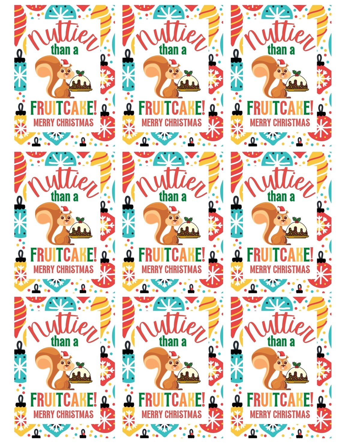 Christmas Gift Tags Printable Christmas Treat Tag Funny - Etsy