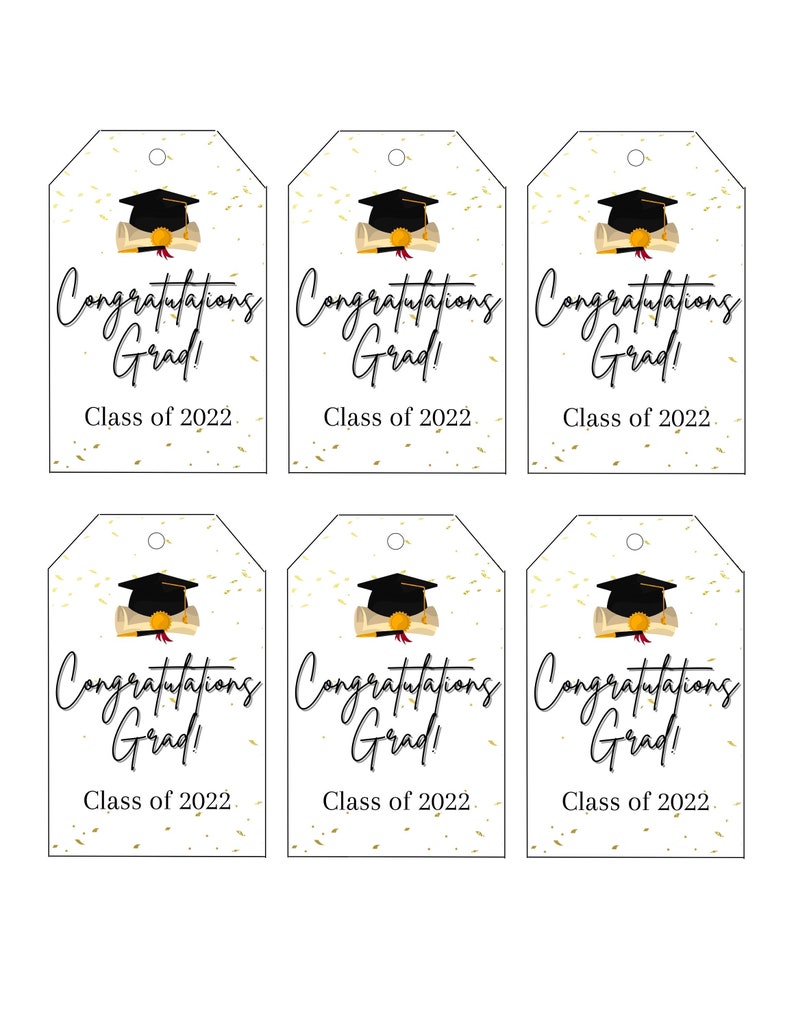 Graduation Gift Tags Graduation Cap Tags Congratulations - Etsy