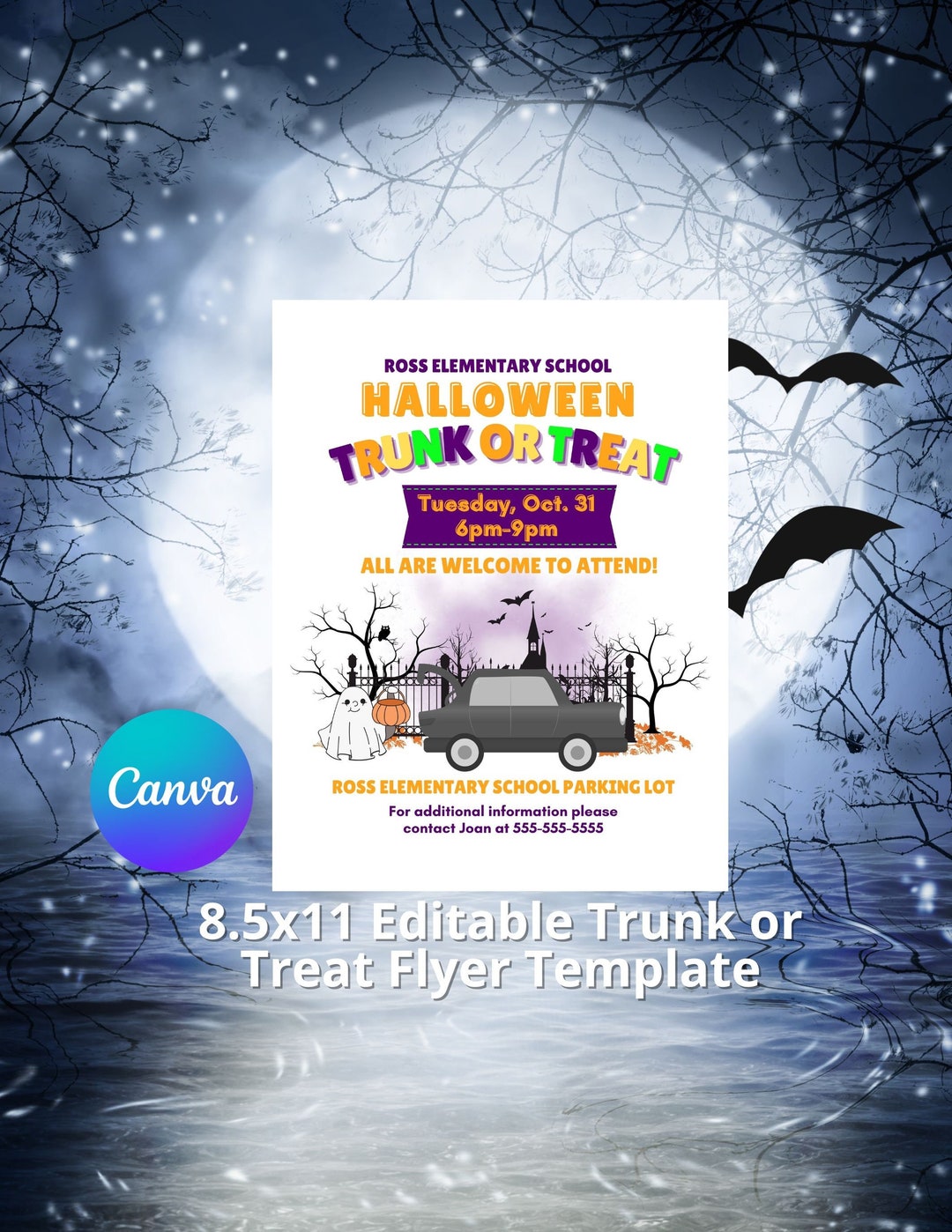 Editable Trunk or Treat Flyer, Trunk or Treat Flyer, Halloween ...