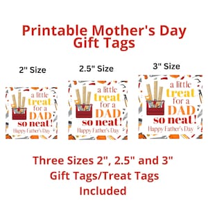 Fathers Day Gift Tag Printable, Fathers Day Treat Tag, Fathers Day Gift ...