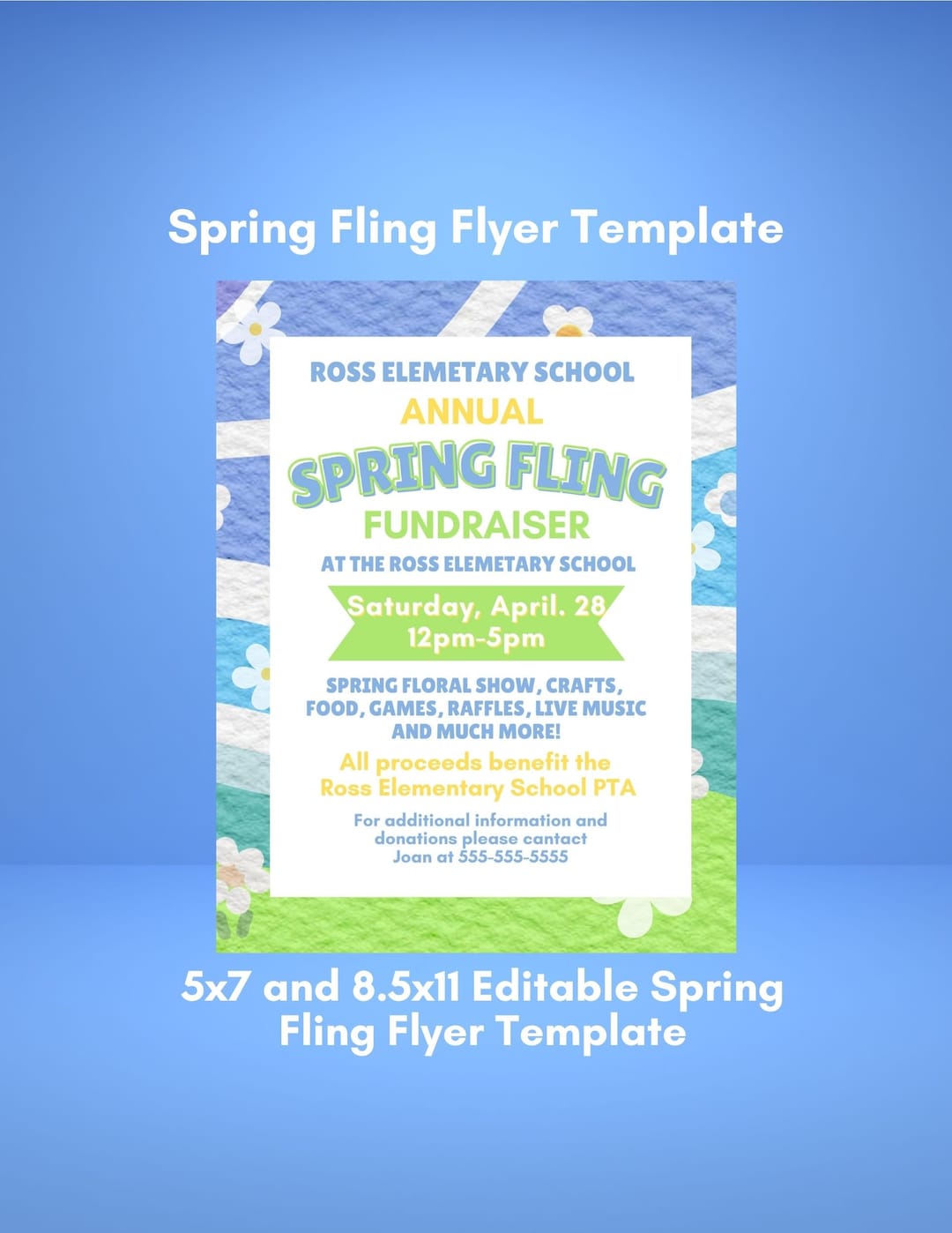 Spring Fling Flyer, Spring Flyer Template, Editable Spring Flyer ...