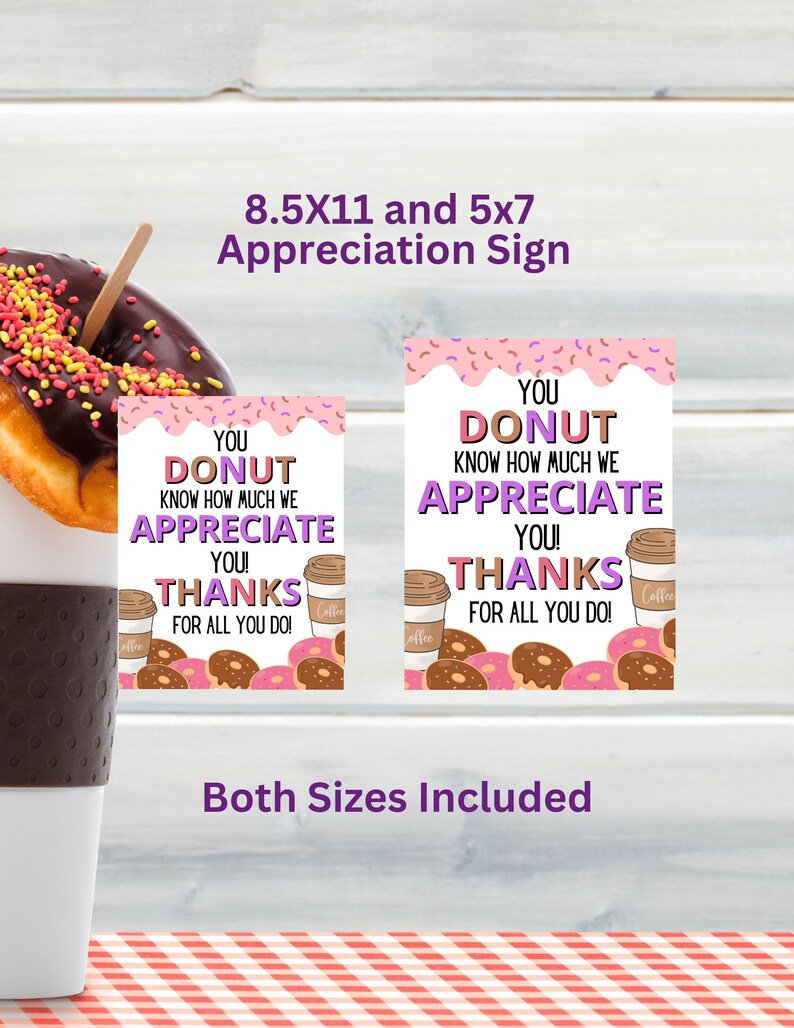 Appreciation Sign Teacher Appreciation Sign Donut Sign - Etsy