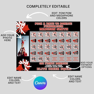 Editable Cheerleading Calendar Fundraiser, Pick a Date to Donate ...