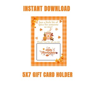 Thanksgiving Gift Card Holder, Teacher Gift Card Holder, Coffee Gift ...