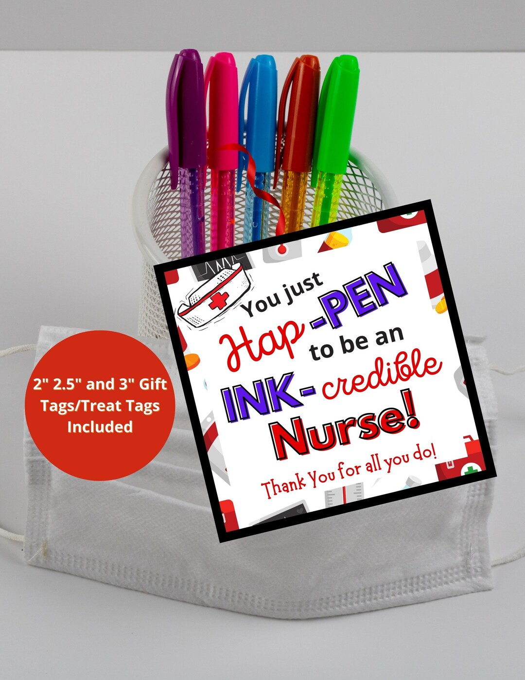 Nurse Appreciation Tag, Nurse Gift Tags, Printable Nurse Tag, Happy ...