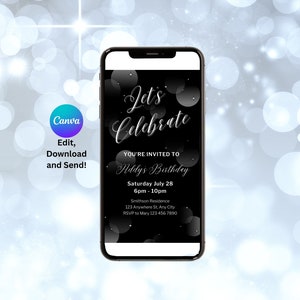 Mobile Invitation, Electronic Birthday Invitation, Birthday Evite ...