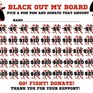 Cheer Black Out My Board, Cheerleading Fundraiser, Pick a Date Calendar ...