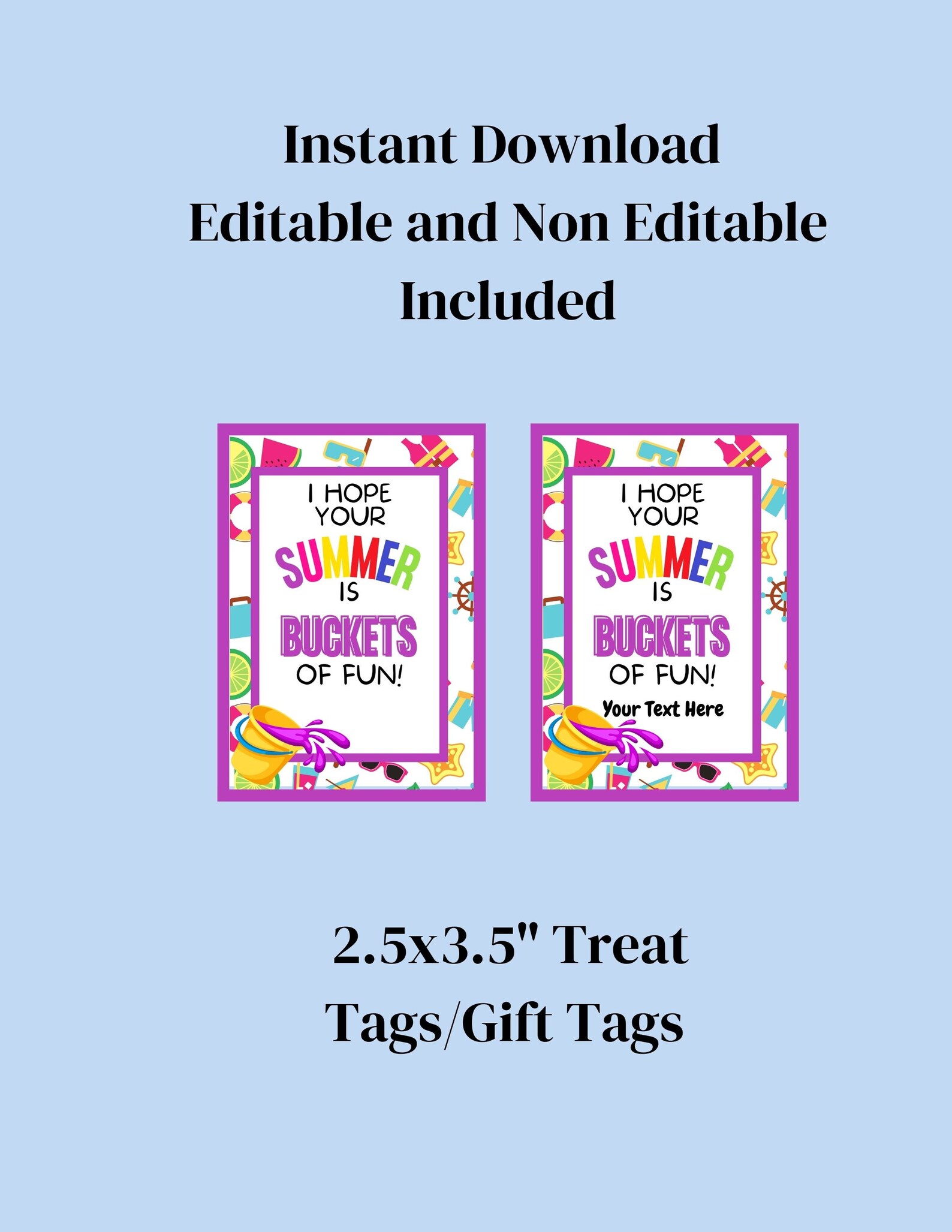 Summer Gift Tag, End of School Year Gift Tags, Editable Gift Tags ...