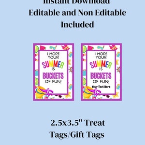 Summer Gift Tag, End of School Year Gift Tags, Editable Gift Tags ...