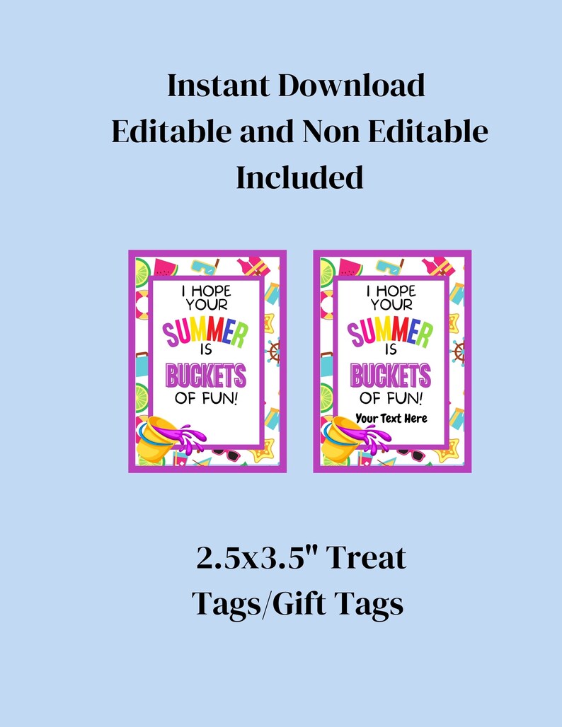 Summer Gift Tag End of School Year Gift Tags Editable Gift - Etsy