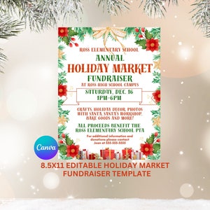 Christmas Market Flyer, Holiday Market Flyer, Editable Holiday Flyer ...