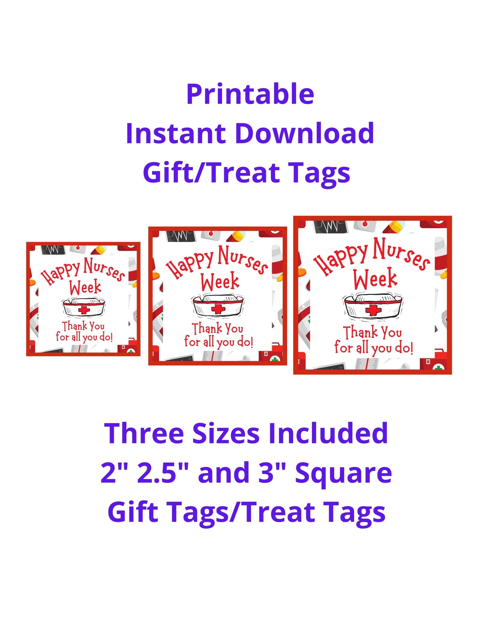 Nurse Appreciation Tag Nurse Gift Tags Printable Nurse Tag | Etsy