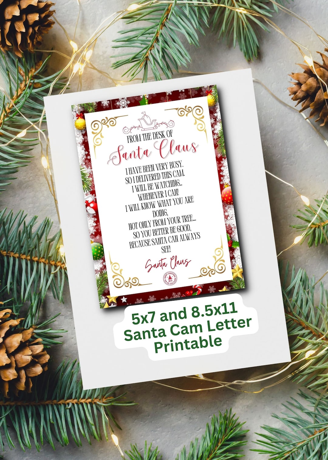Santa Cam Letter, Letter From Santa Letter, Santa Cam Letter Printable ...