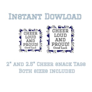 Cheer Tag, Cheerleading Treat Tag, Good Luck Cheer Tag, Cheer Snack Tag ...