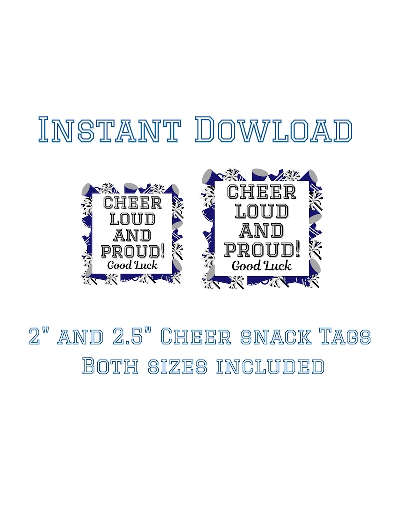 Cheerleading Treat Tag, Good Luck Design (PDF) - Etsy