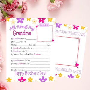 All About Grandma, All About My Grandma, Mothers Day Gift, All About My ...