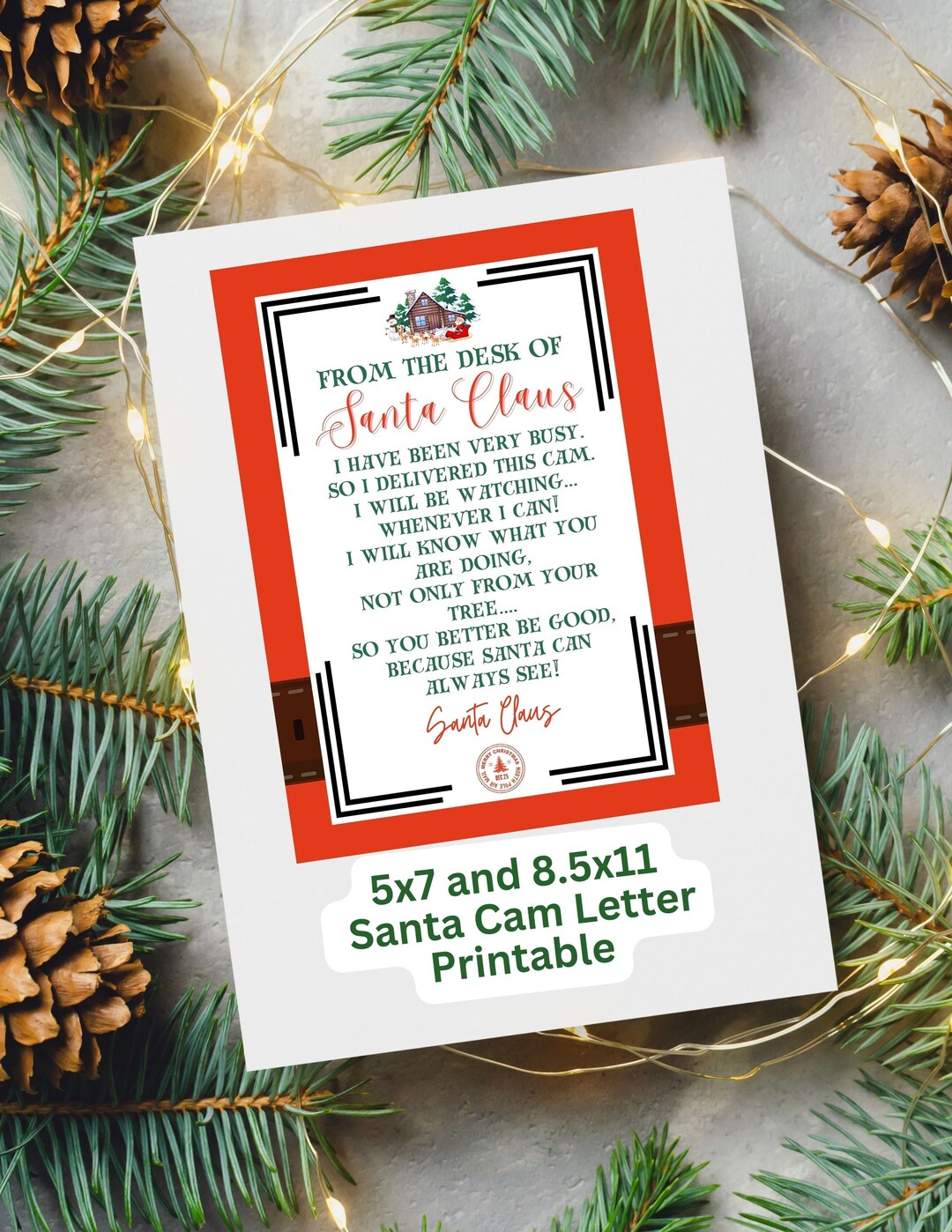 Santa Cam Letter, Letter From Santa Letter, Santa Cam Letter Printable ...