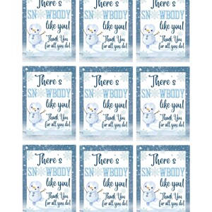Snowman Christmas Gift Tags, Printable Appreciation Tag (PDF) - Etsy