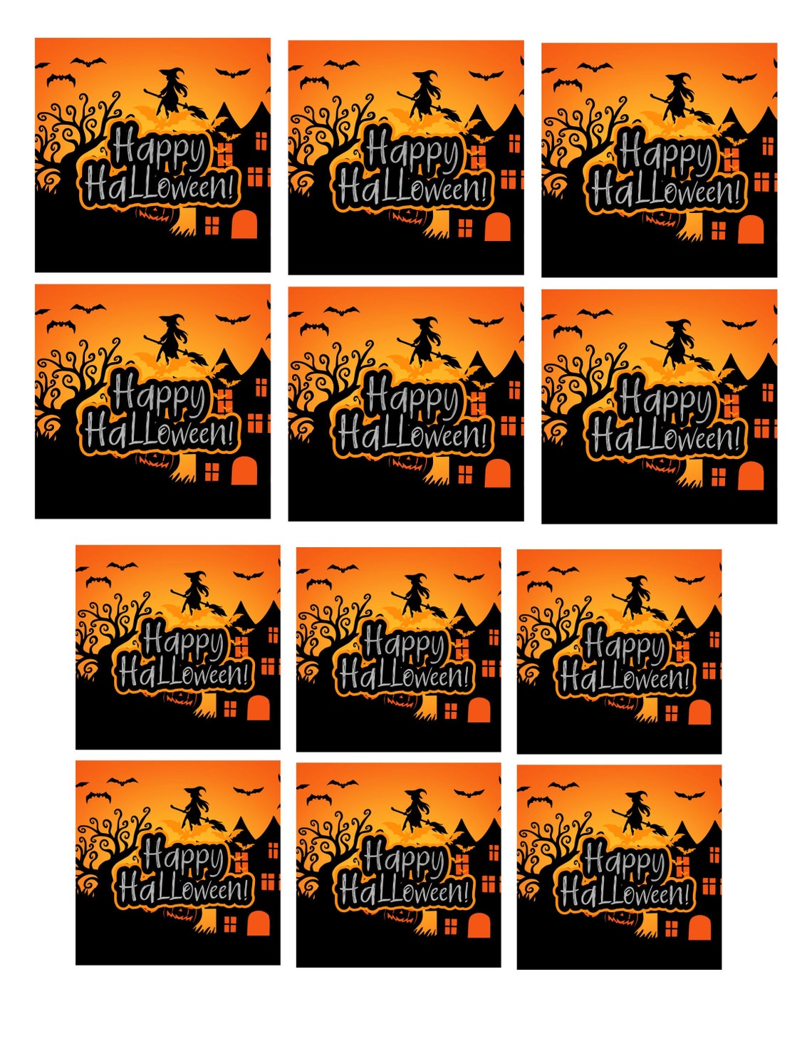 Halloween Tags Printable Halloween Tag Halloween Gift Tag - Etsy