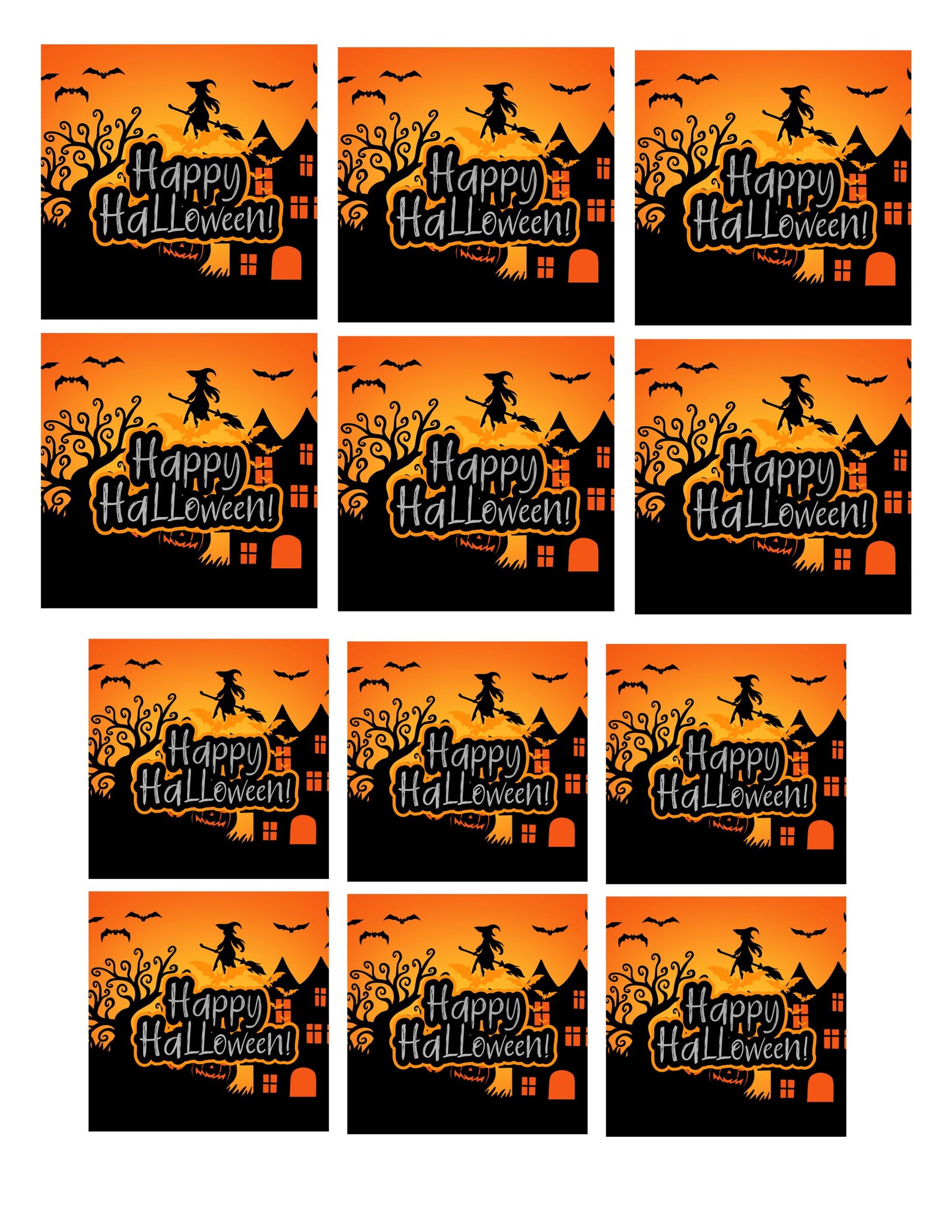 Halloween Tags Printable Halloween Tag Halloween Gift Tag - Etsy