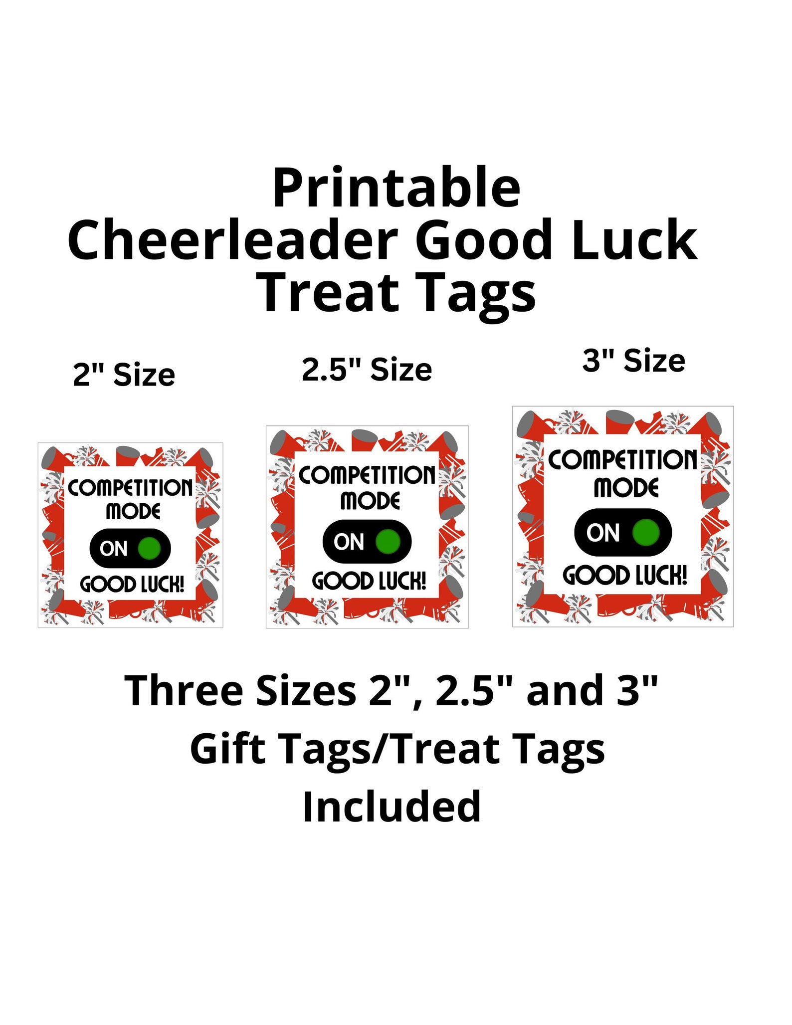 Cheer Tag, Cheerleading Treat Tag, Good Luck Cheer Tag, Cheer Snack Tag ...