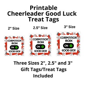 Cheer Tag, Cheerleading Treat Tag, Good Luck Cheer Tag, Cheer Snack Tag ...