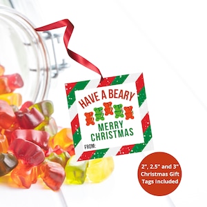 Christmas Gift Tags Printable, Printable Gummy Bear Tag, Christmas ...