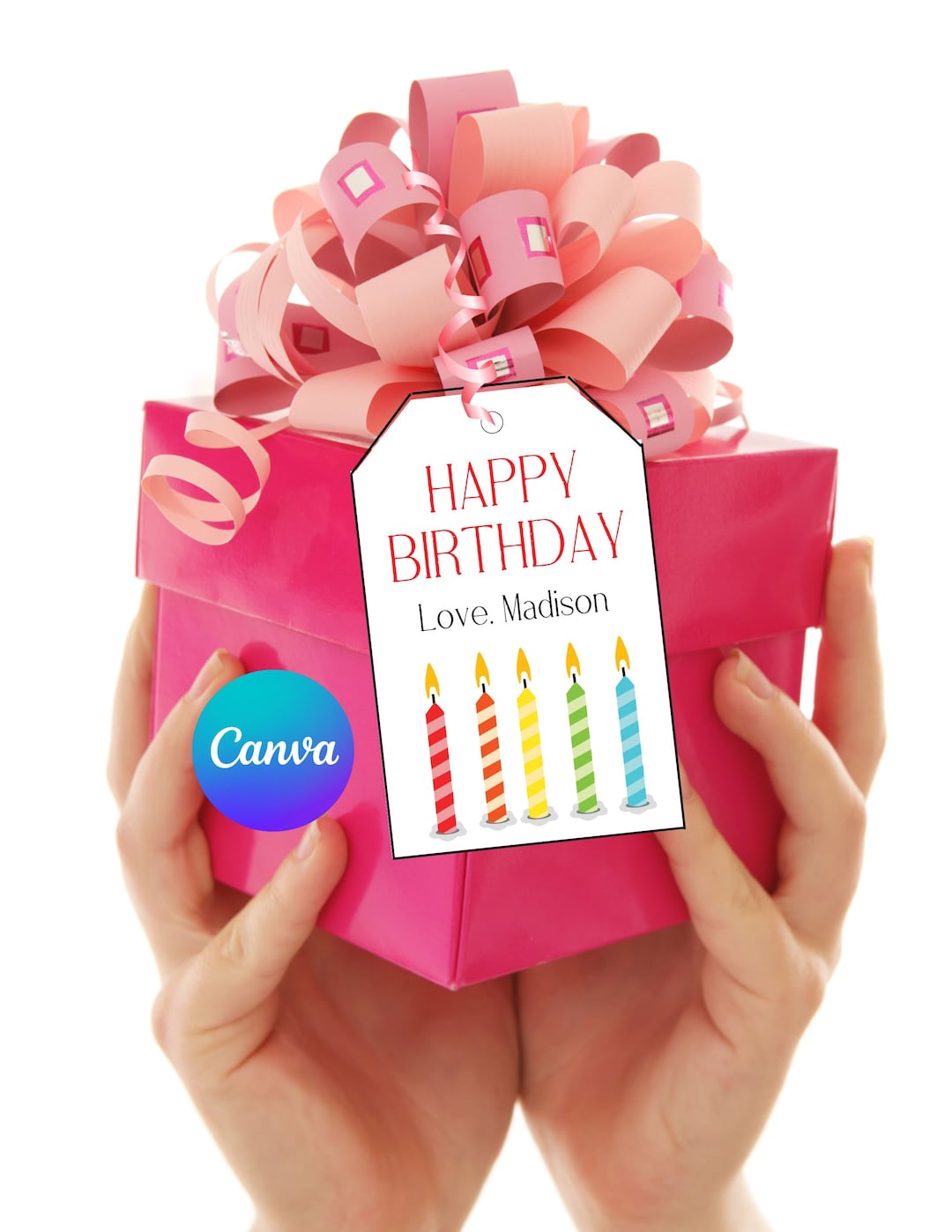 Editable Birthday Gift Tag, Happy Birthday Gift Tag, Birthday Treat Tag ...