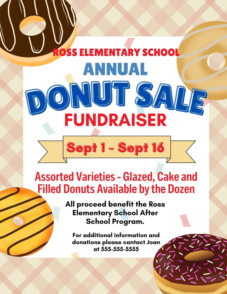 Donut Sale Flyer Back to School Flyer Editable Sale - Etsy