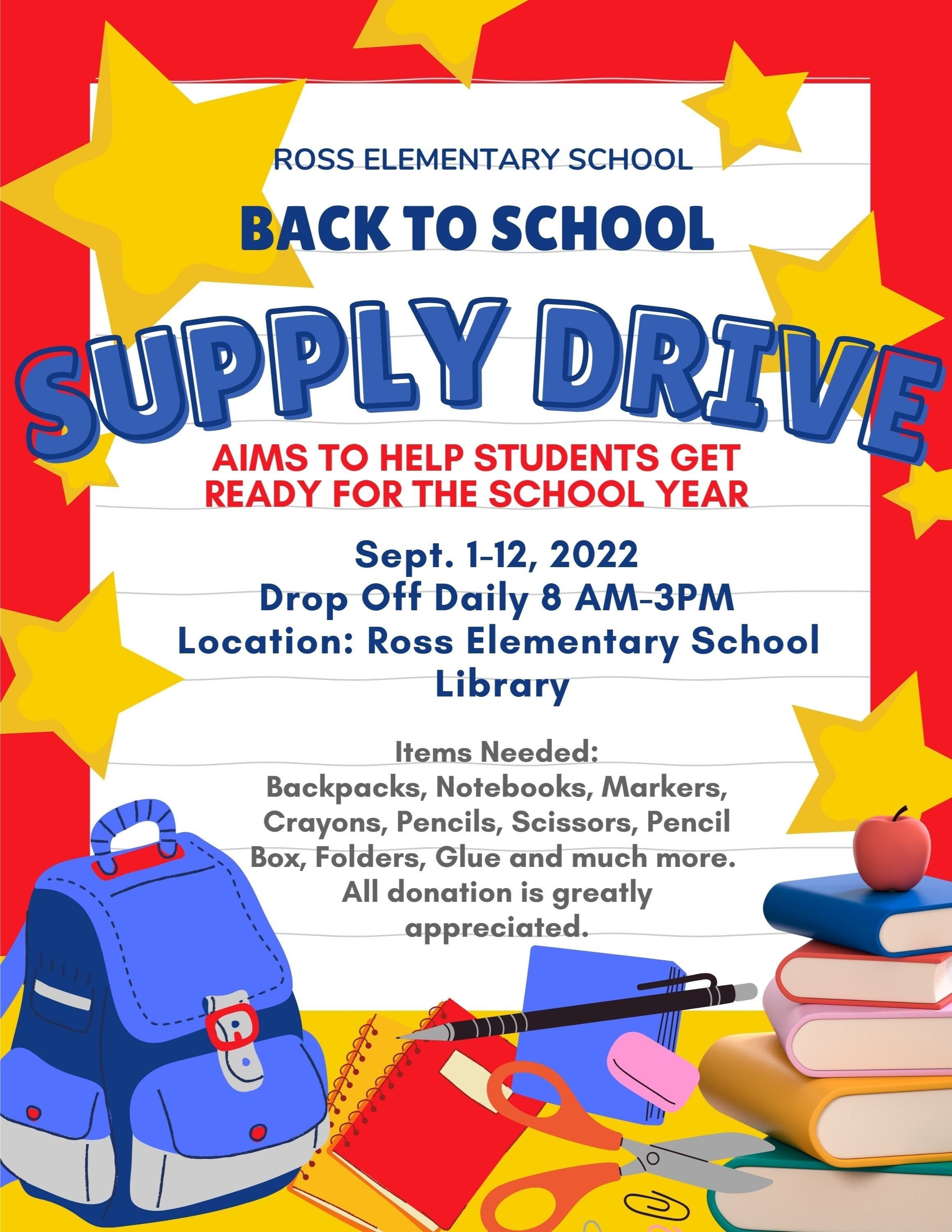 Back to School Flyer School Supply Drive Flyer Editable - Etsy