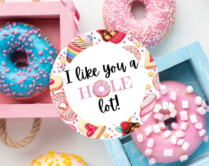 Donut Printable Tags, Instant Download, Friend Tags, Square Gift Tags ...