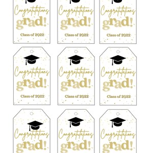 Graduation Gift Tags, Graduation Cap Tags, Congratulations Treat Tags ...