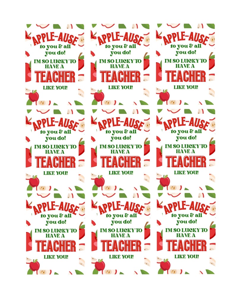 Appreciation Tag Teacher Appreciation Tag Printable Teacher - Etsy