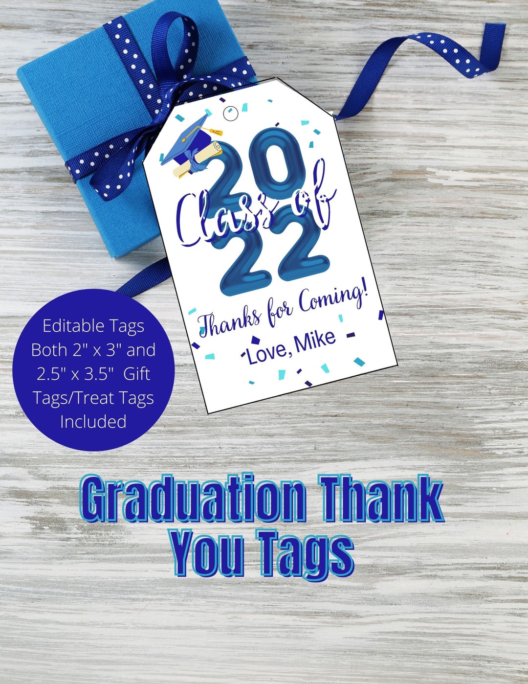 Graduation Thank You Tags Thank You Tag Editable Graduation - Etsy