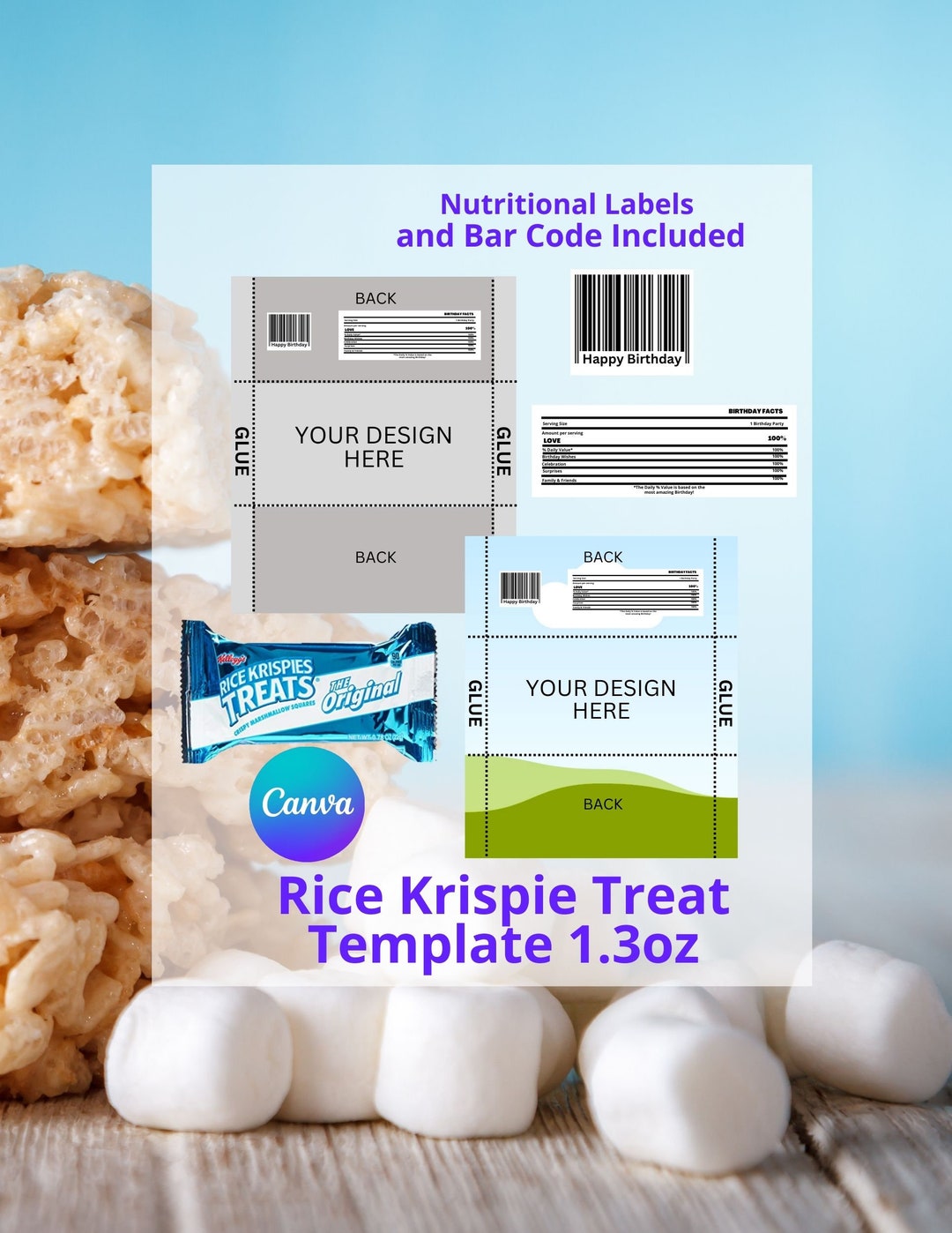 Rice Krispies Template, Blank Rice Krispies Template, Editable Rice ...