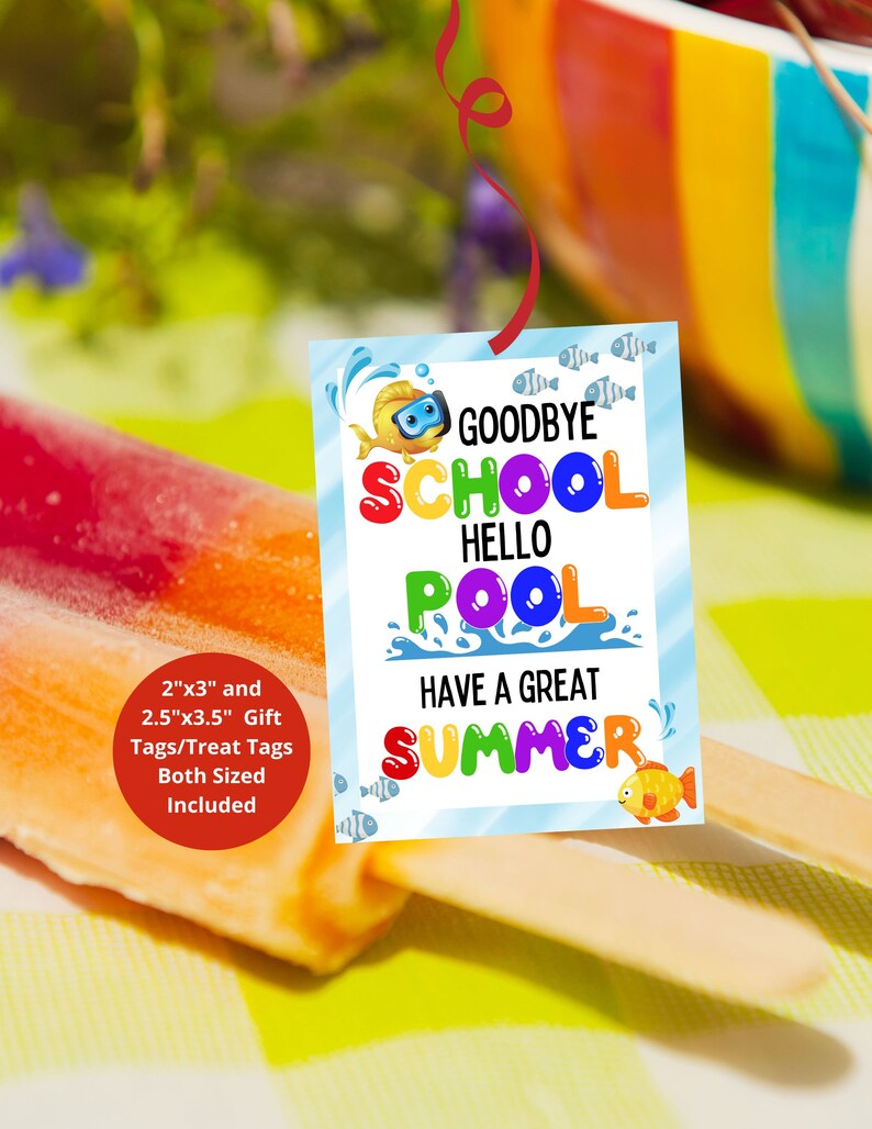 Summer Gift Tag, End of School Year Tag, Summer Tag, End of School ...
