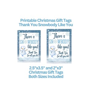 Snowman Christmas Gift Tags, Printable Appreciation Tag (PDF) - Etsy