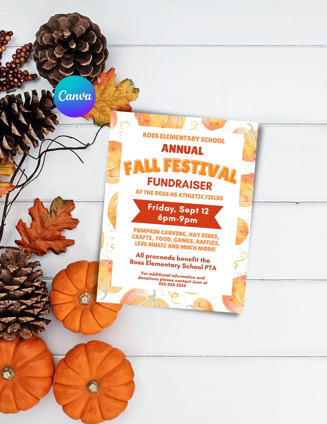 Fall Festival Flyer, Fall Flyer, Editable Fall Template, Fall ...