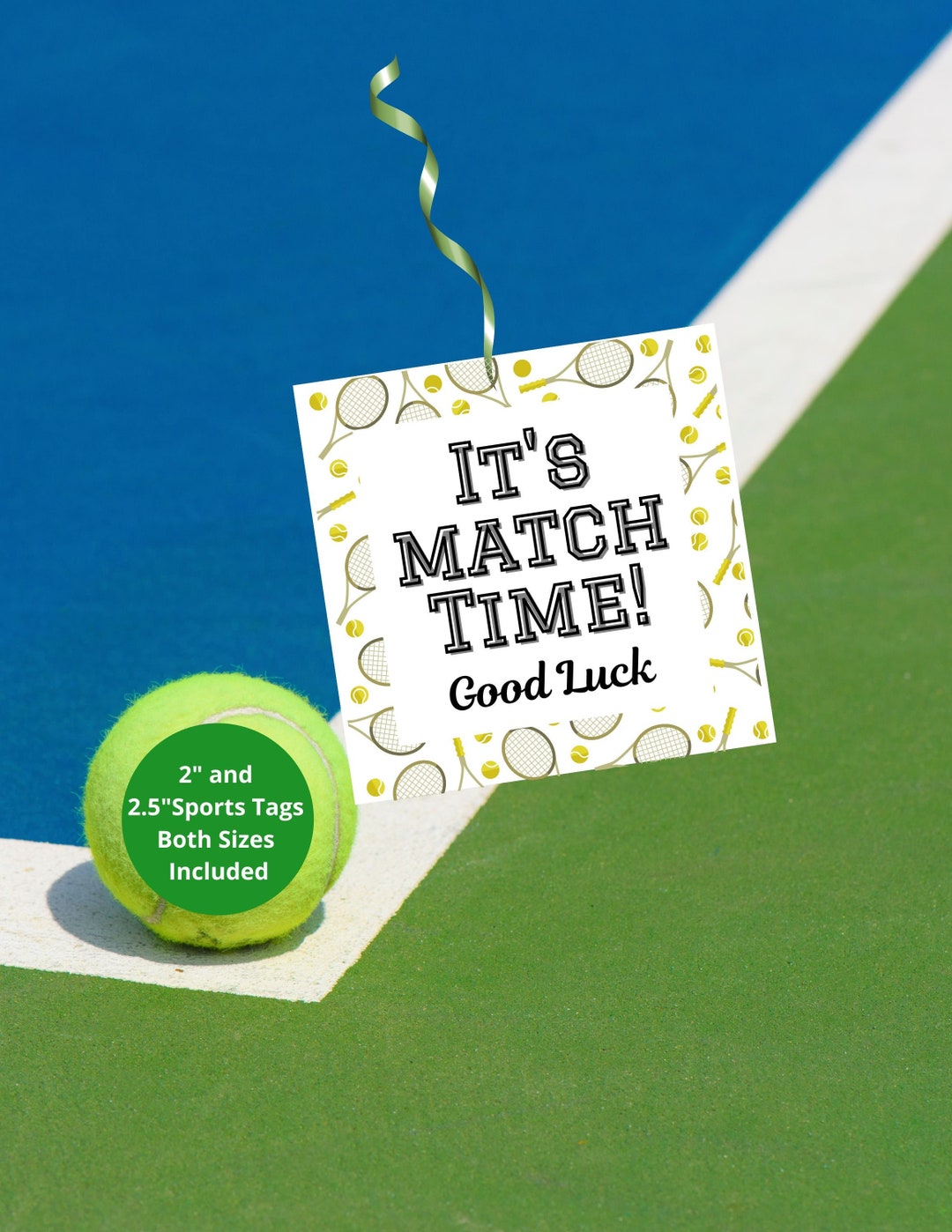 Tennis Tag, Tennis Treat Tag, Good Luck Tag, Tennis Gift Tag, Printable ...