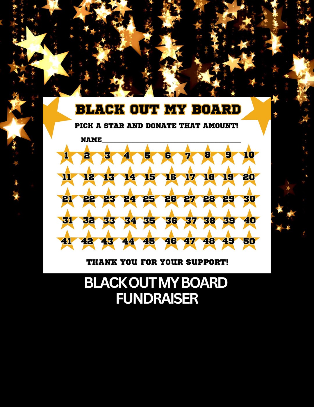 Black Out My Board, Black Out My Board Fundraiser, Star Black Out My ...