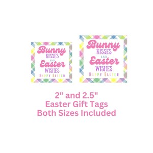 Easter Tags, Printable Easter Gift Tags, Bunny Kisses Treat Tags, Bunny ...
