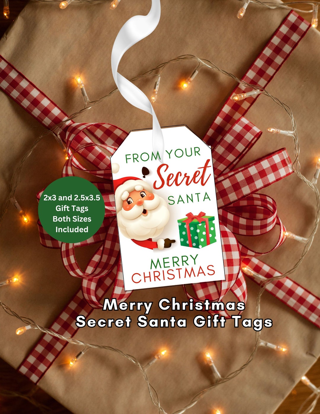 Secret Santa Tag, Printable Christmas Gift Tag, Santa Gift Tag, Secret ...