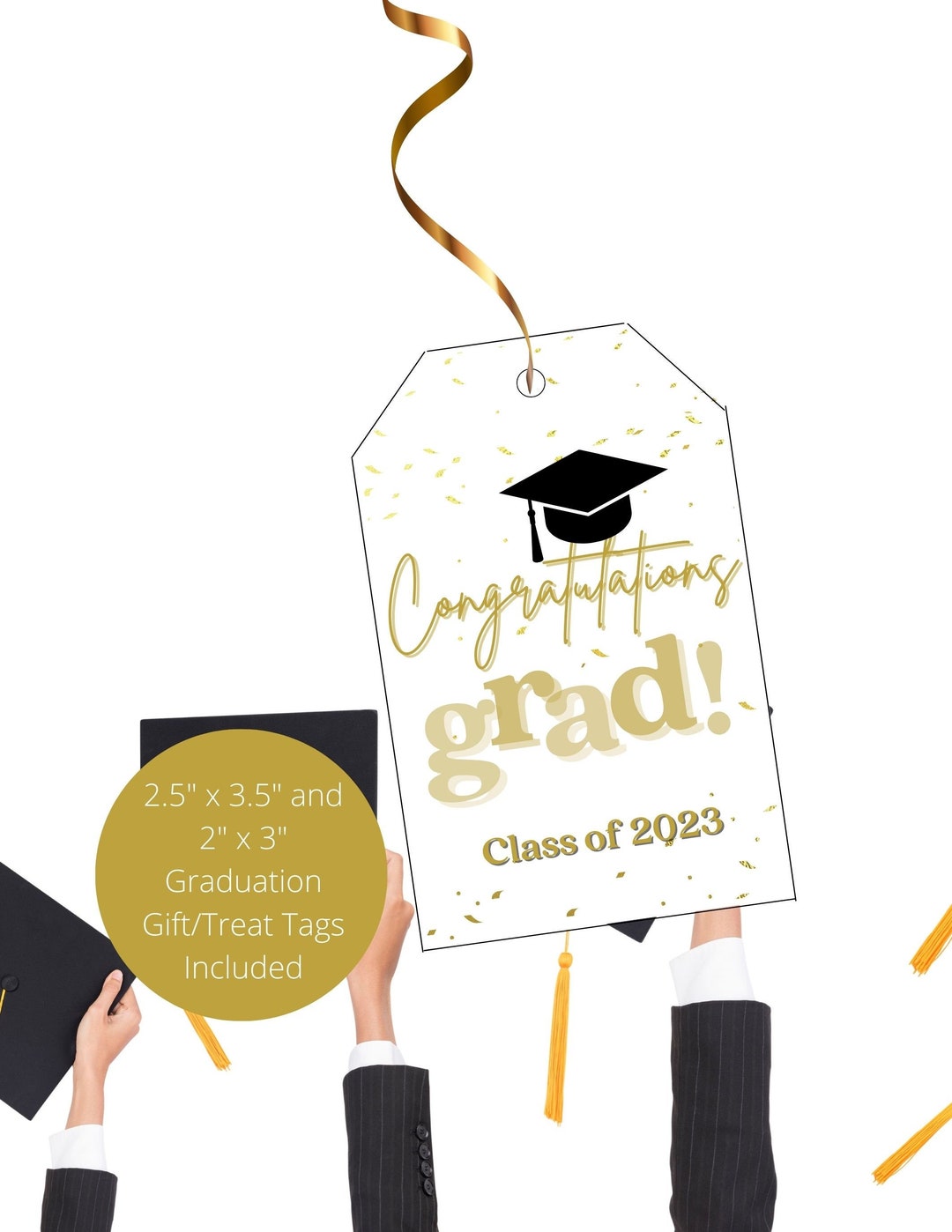 Graduation Gift Tags, Graduation Cap Tags, Congratulations Treat Tags ...