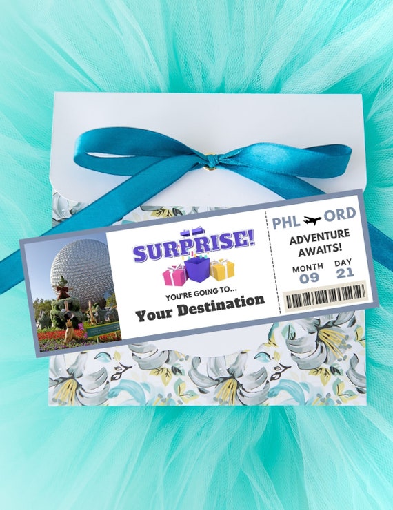 Editable Boarding Pass Ticket Surprise Airplane Ticket - Etsy